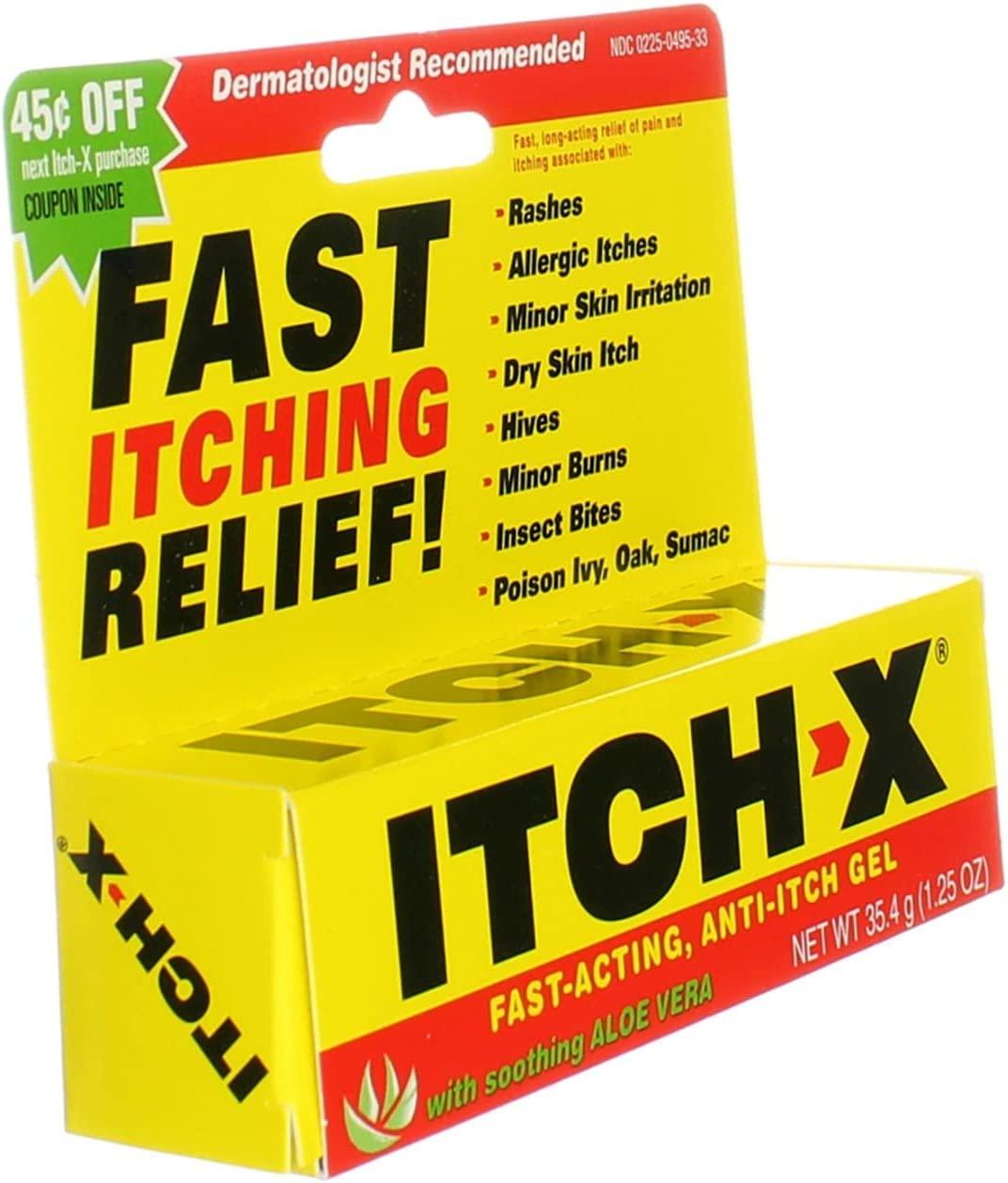 ITCH-X Anti-Itch Gel 1.25 oz (Pack of 2) - Fast-Acting Relief for Itchy ...