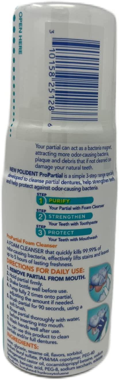 Polident ProPartial 3 Step Kit: Purify Foam Cleanser, Strengthen ...