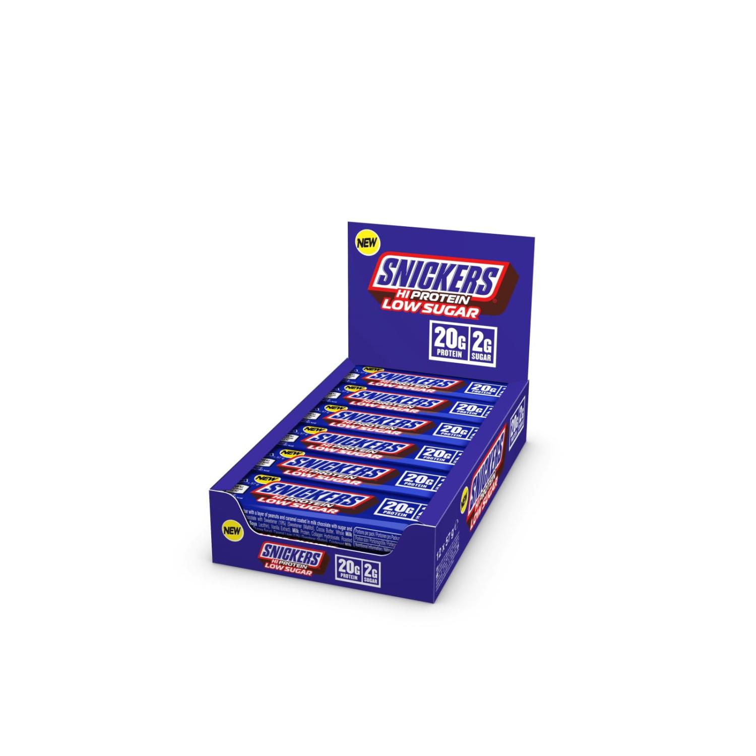 Snickers Low Sugar High Protein Bar - 12 x 57g | Only 1.9g Sugar ...