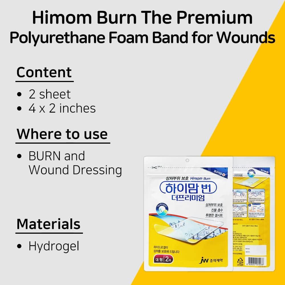 Himom Premium Korean Hydrogel Burn Band Patch for Burn Injuries - 2 Sheets