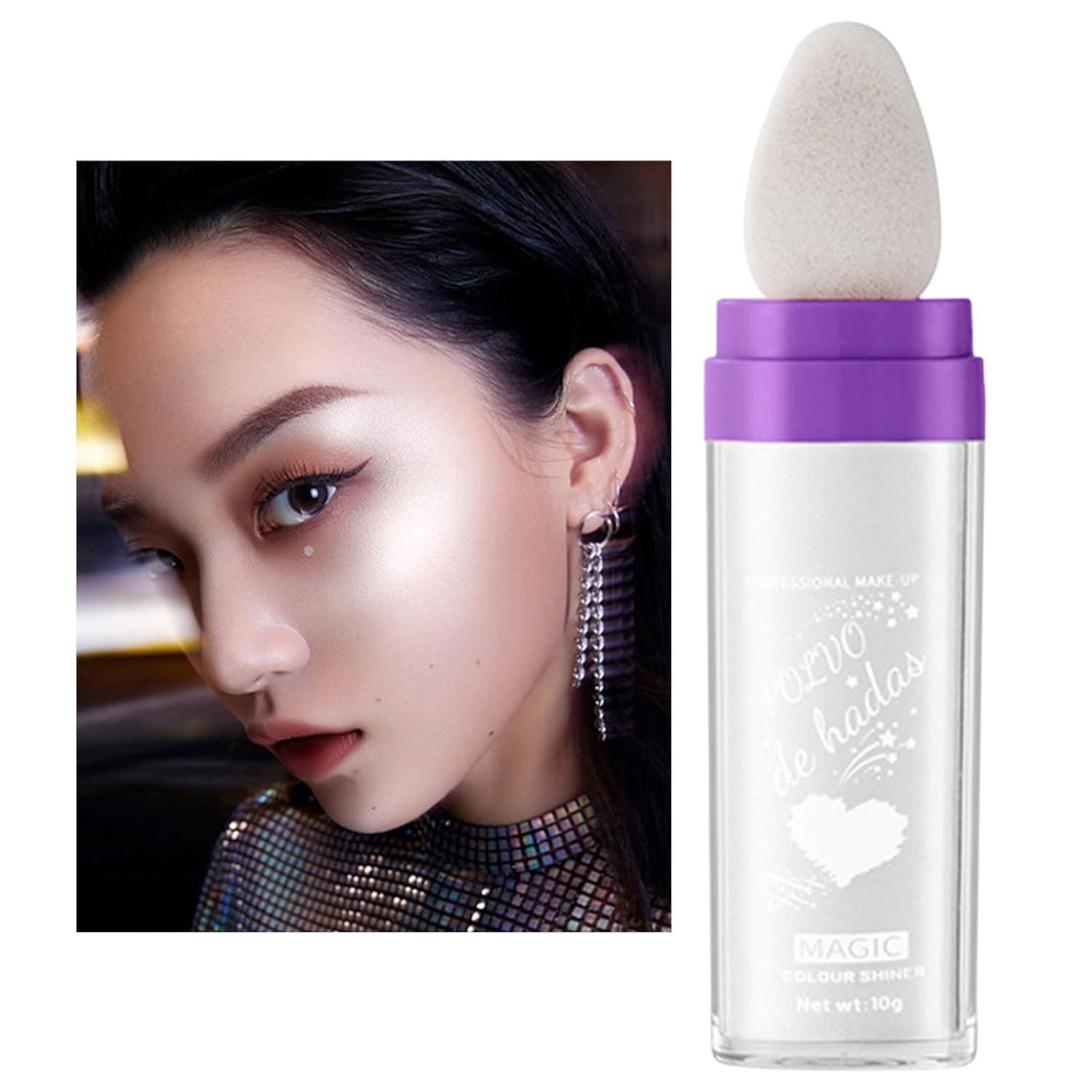 Honey Lace Front Wig Highlighter Face & Body Glow Powder - Natural 3D Powder Puff, Fairy Glitter ...