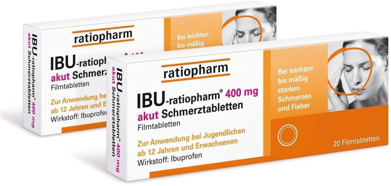 Ibu ratiopharm 400 Acute Pain Tablets - Fast Relief | 2 x 20 Pack | Buy ...