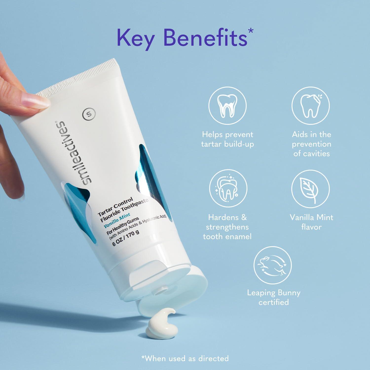 Smileactives Tartar Control Fluoride Toothpaste - Teeth Whitening Gum ...