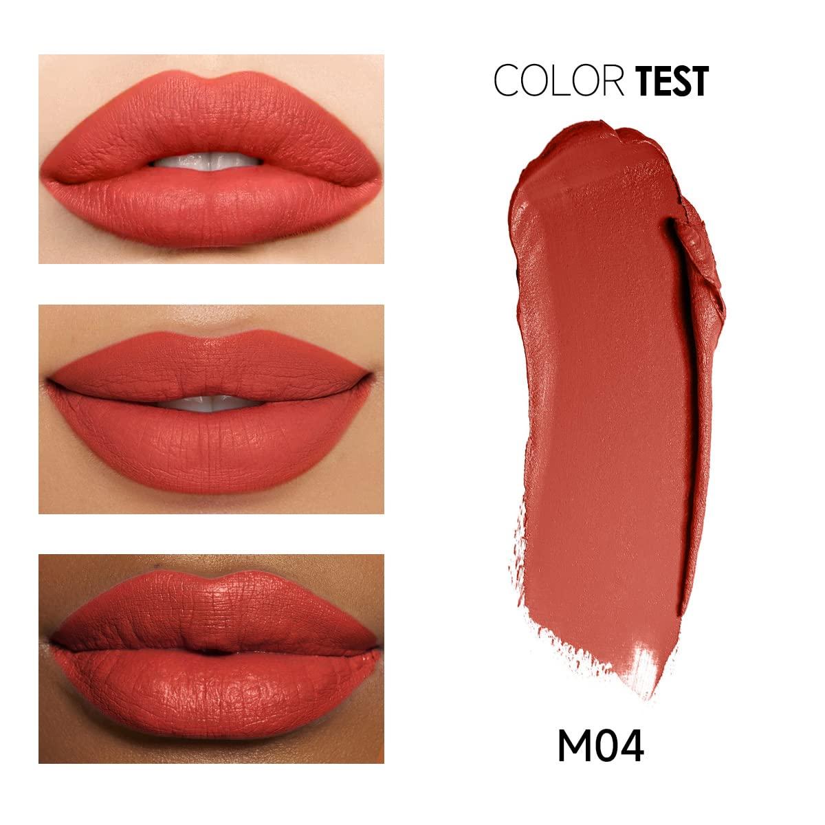 CARSLAN Matte Vegan Lipstick M04 - Highly Pigmented, Cruelty-Free Lip Makeup with Vitamin E and ...