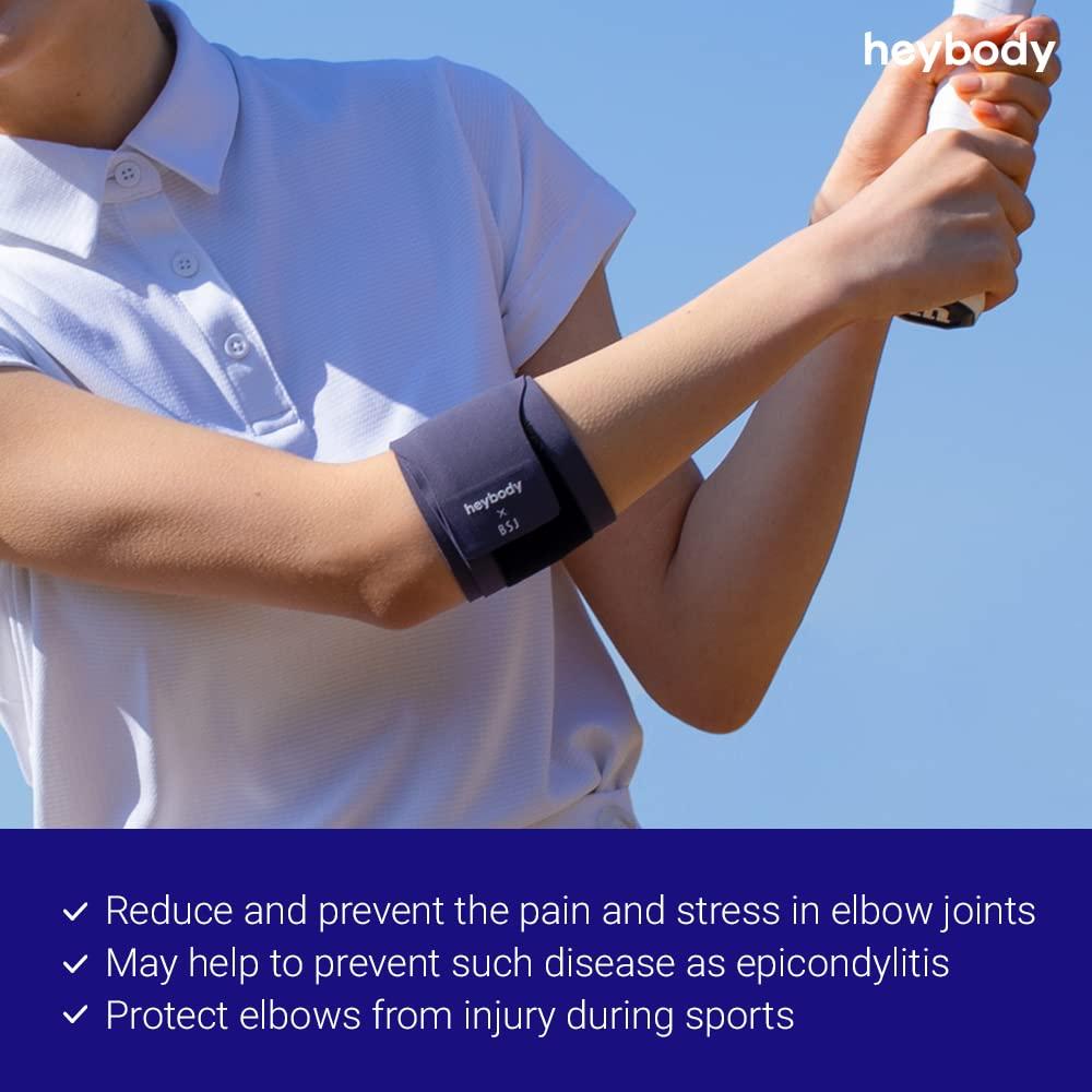 Heybody Slim Air Elbow Support Strap - Gray Large | Elbow Brace Band for Superior Support | Buy ...