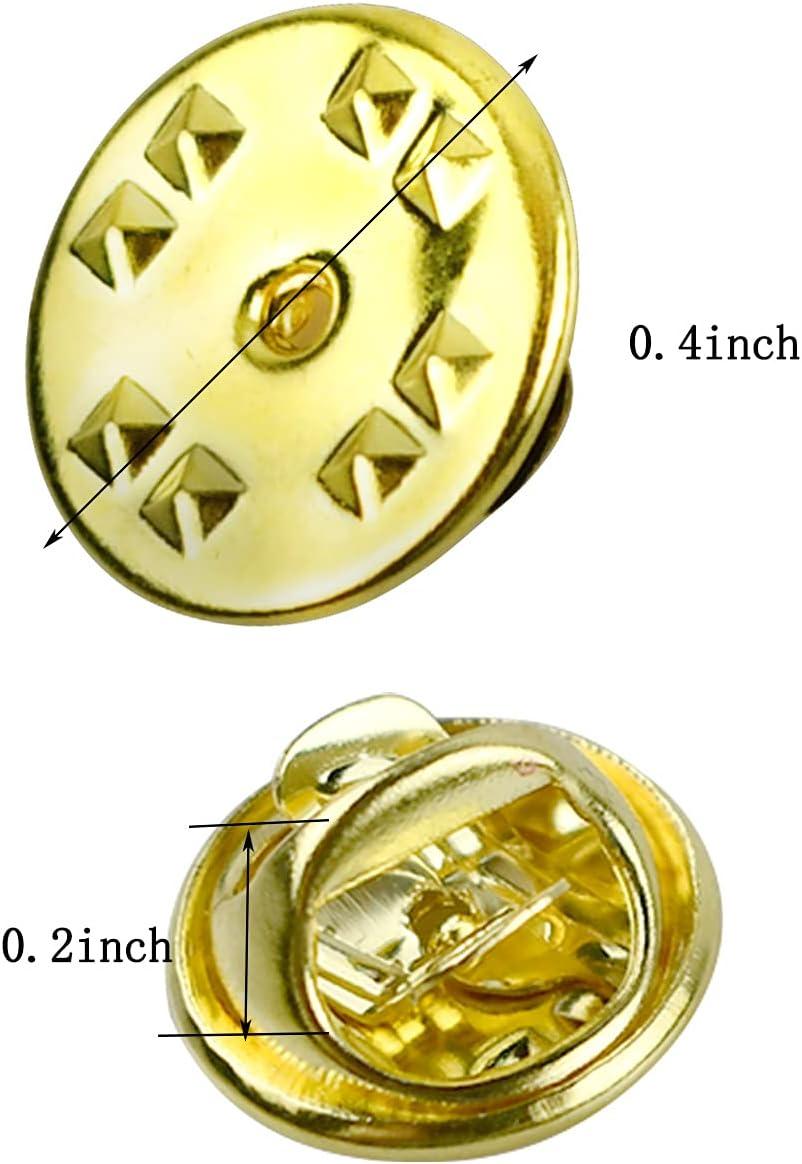 100PCS Metal Locking Pin Backs - Brass Clutch for Brooch Tie Hat Badge ...