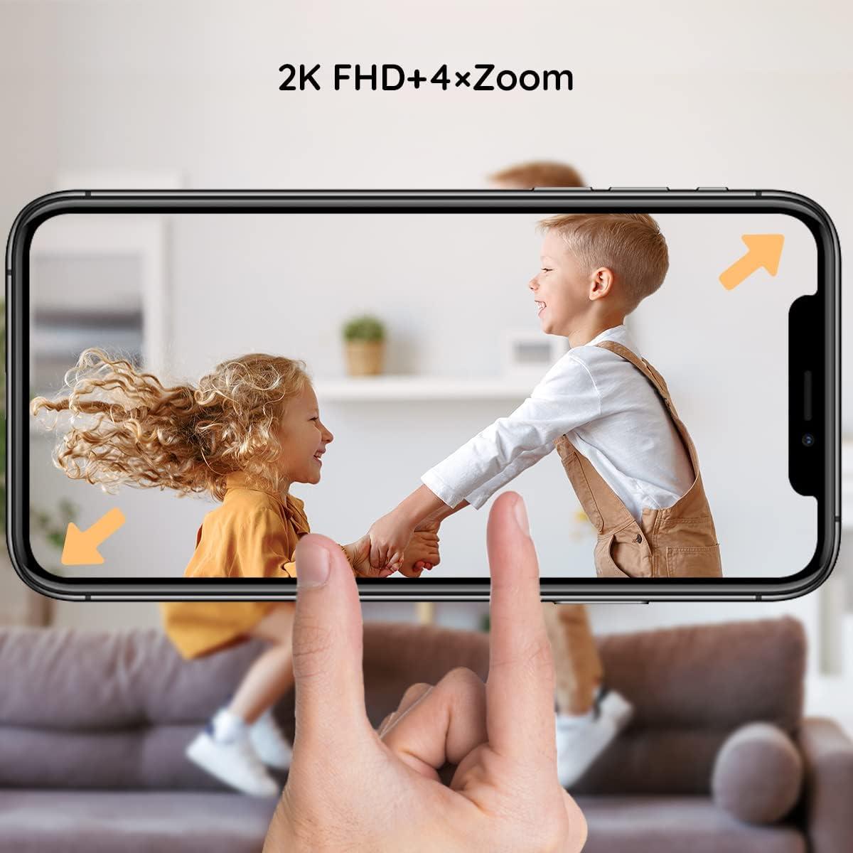 Boifun 2K Baby Monitor with Camera - 360 WLAN Video Night Light ...