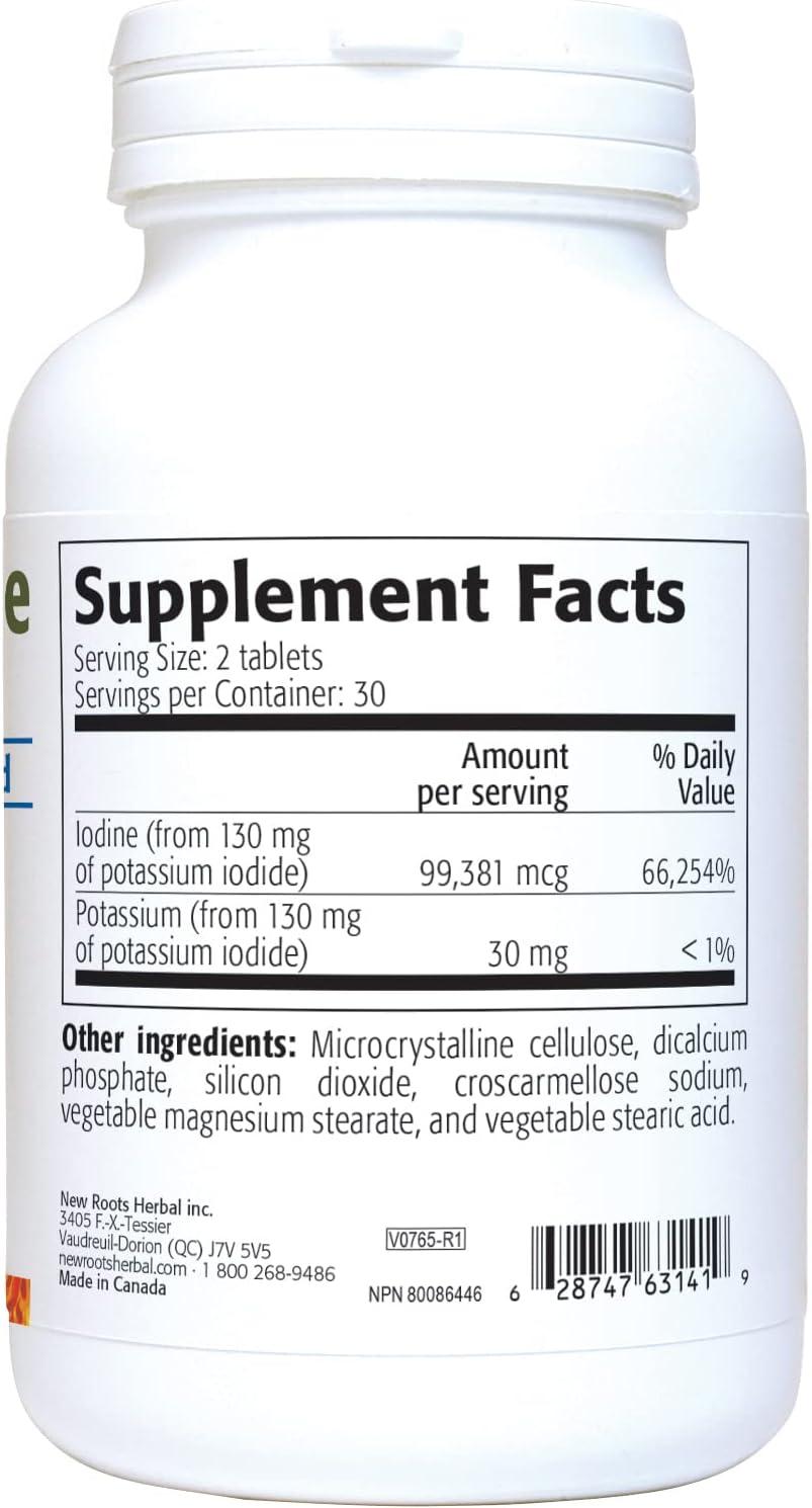 New Roots Herbal Potassium Iodide 65mg Supplement for Thyroid Support ...