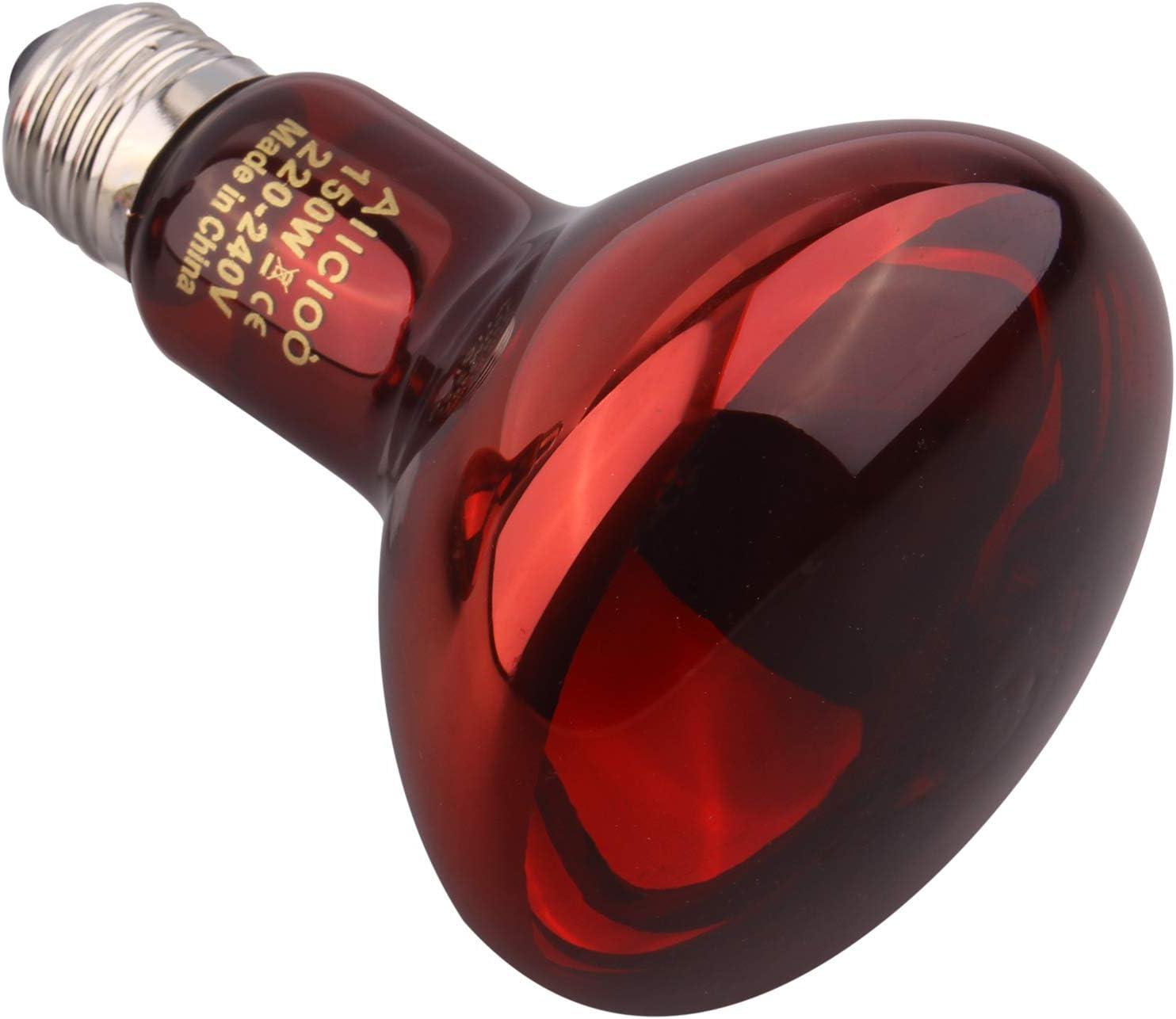Buy AiicioOo Infrared Heat Lamp 150W 2-Pack - Ideal Reptile Heating ...