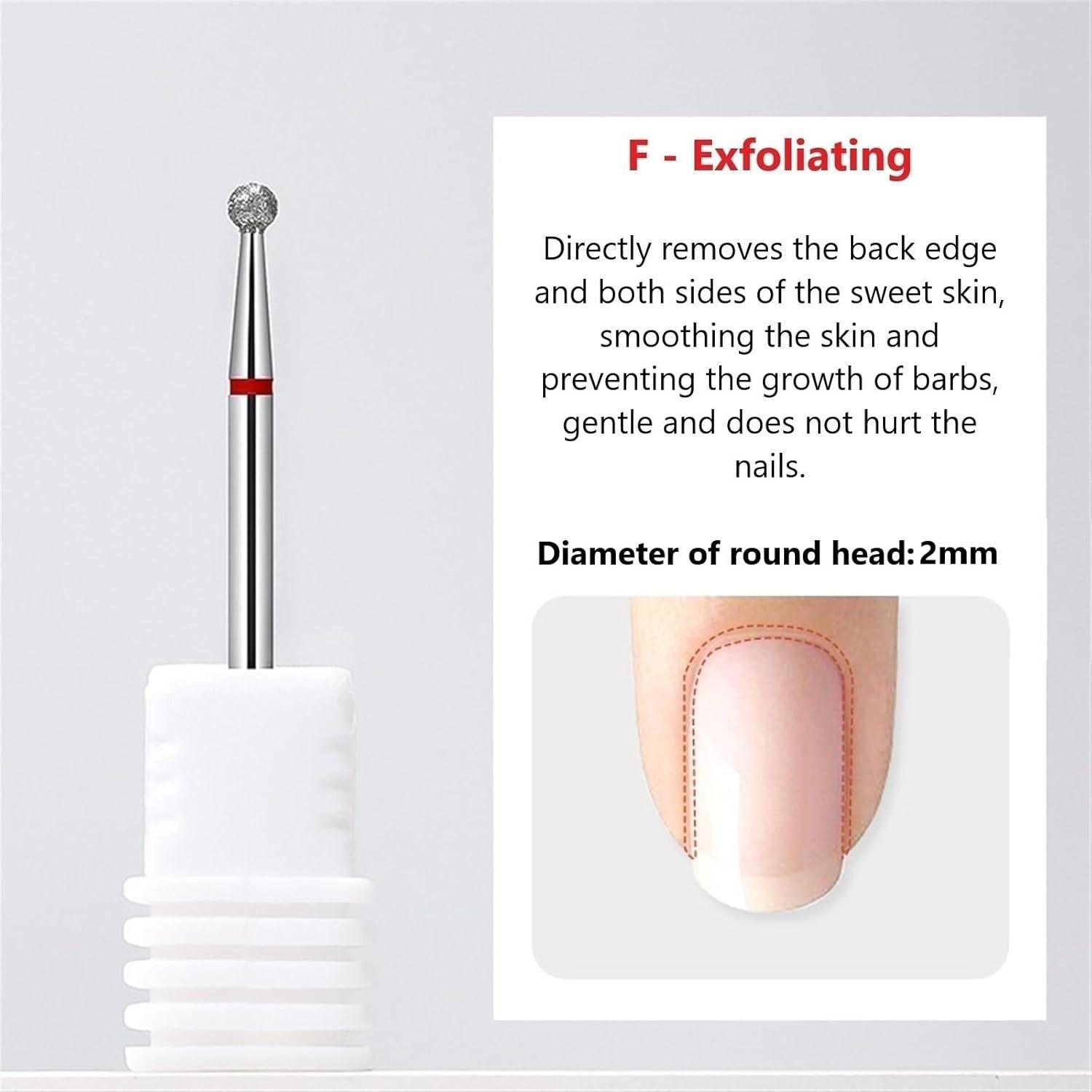 Nail Polish Head Pre-treatment/Exfoliation/Deburring Tool Diamond Round ...