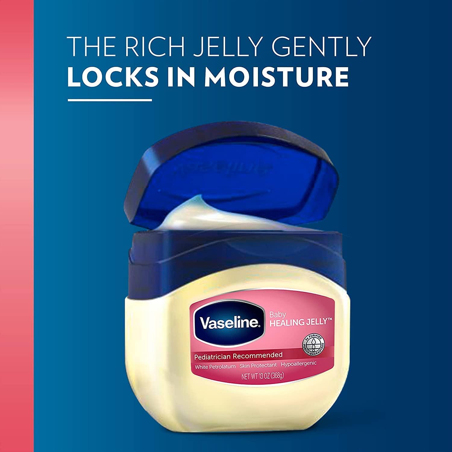 Vaseline 100% Pure Petroleum Jelly Baby Skin Protectant 13 Oz Pack of 4