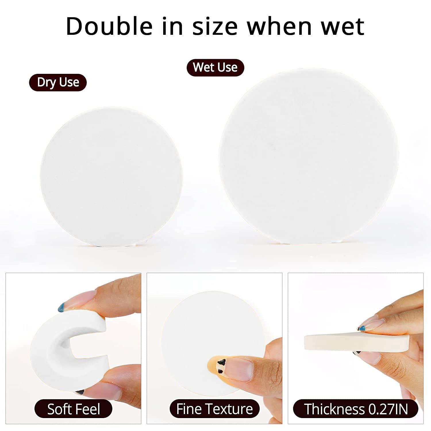 50 White Round Makeup Sponge Powder Puffs - Beauty Blender for All Skin ...
