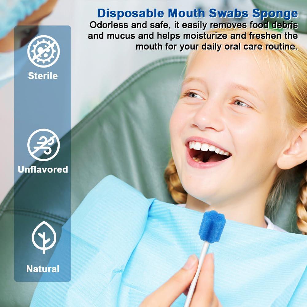80 Pieces Portable Oral Sponge - Disposable Sterile Cotton Swabs for ...