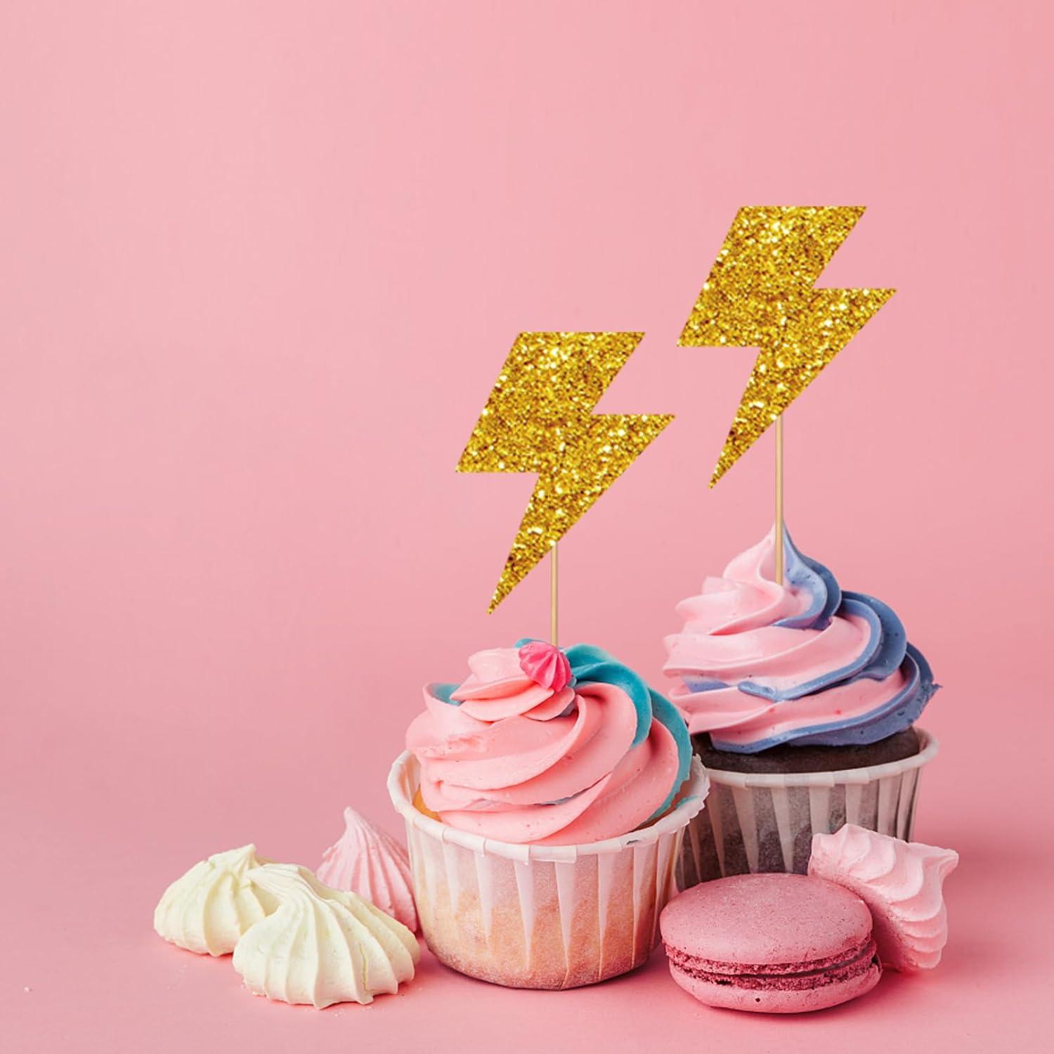 ROSTYAKZ 24pcs Lightning Cupcake Toppers for Baby Shower Lightning Sign ...
