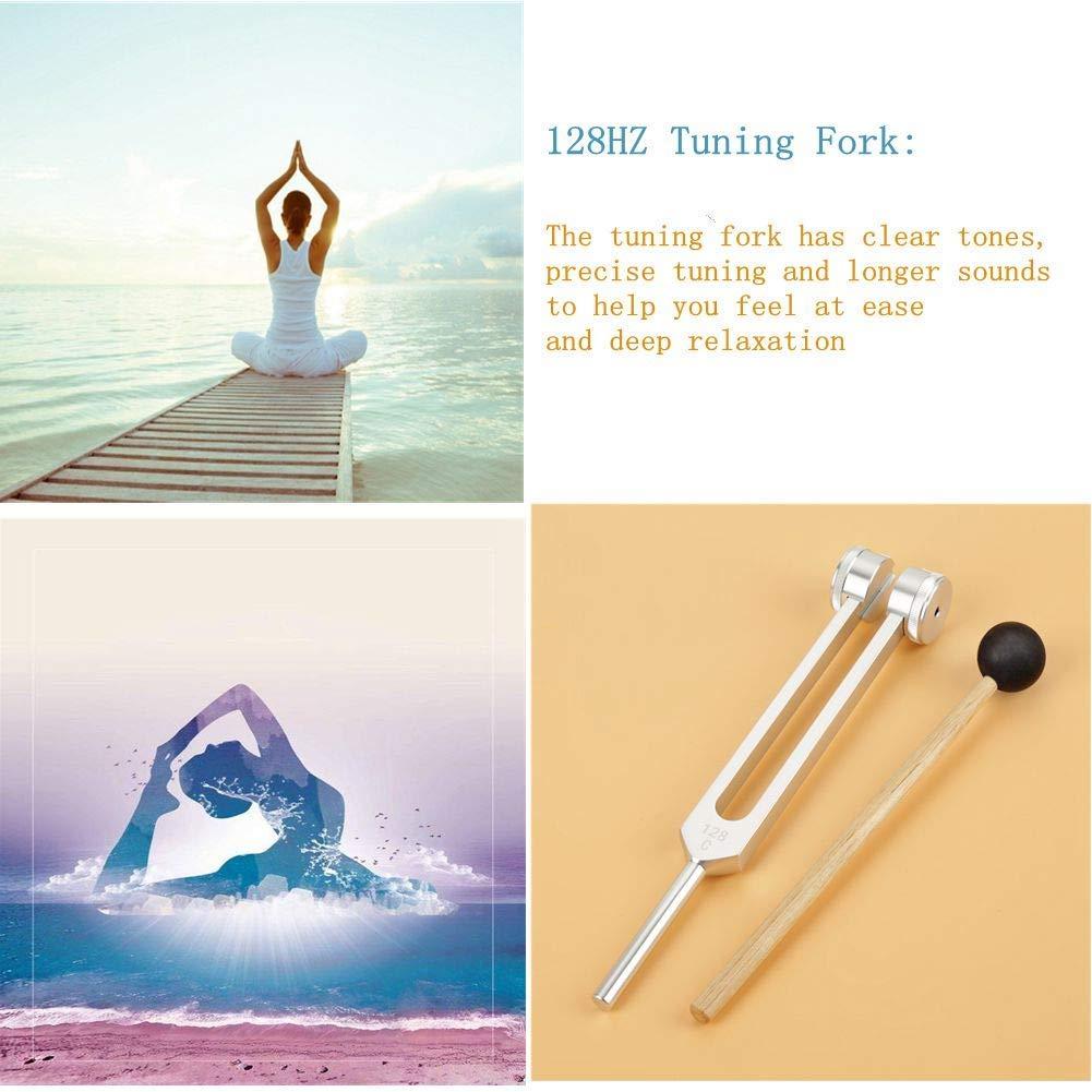 128HZ Tuning Fork with Fixed Weights & Chakra Hammer for Sound Massage ...