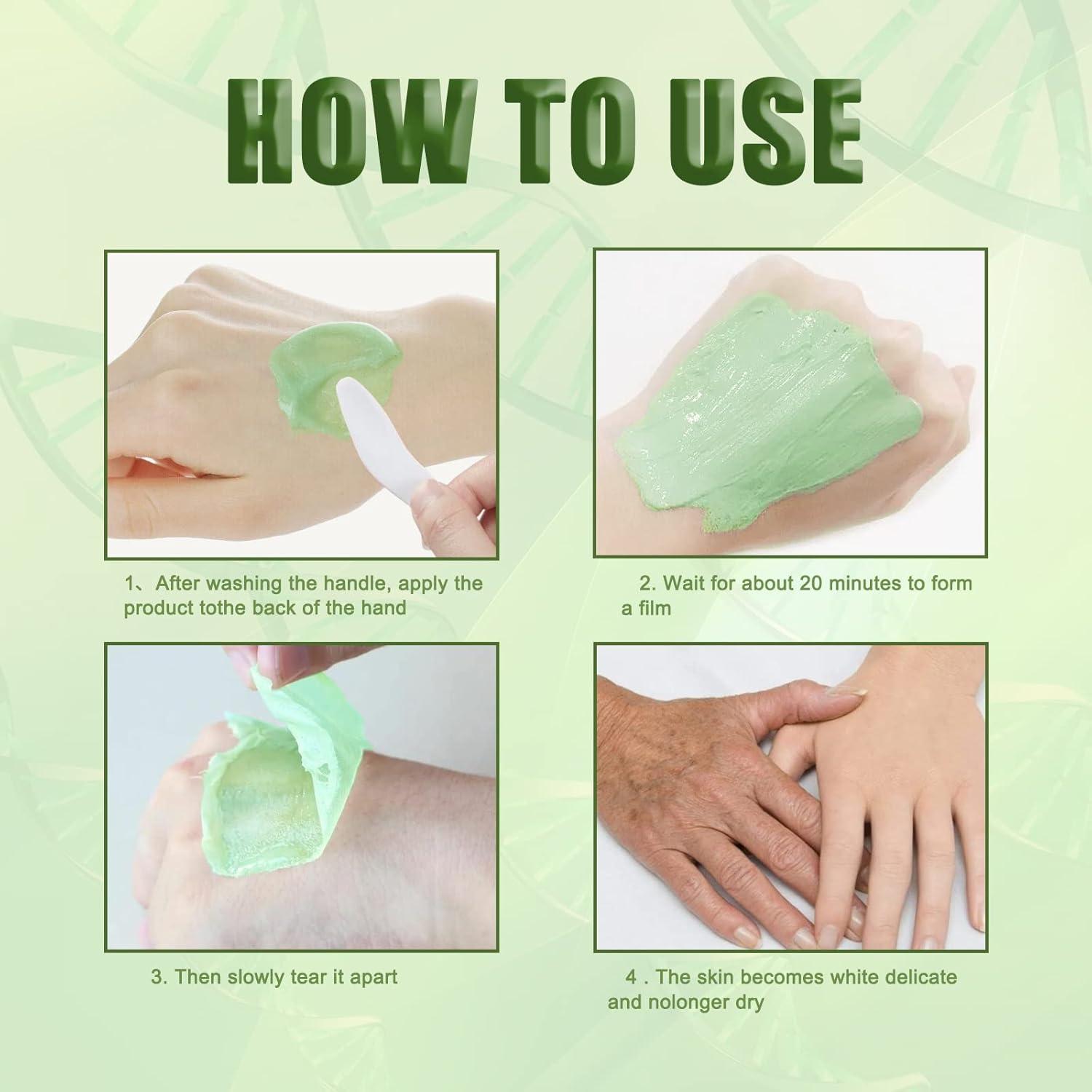 Green Tea Anti-Wrinkle Hand Mask - Hydrating Peel Off Wax for All Skin ...