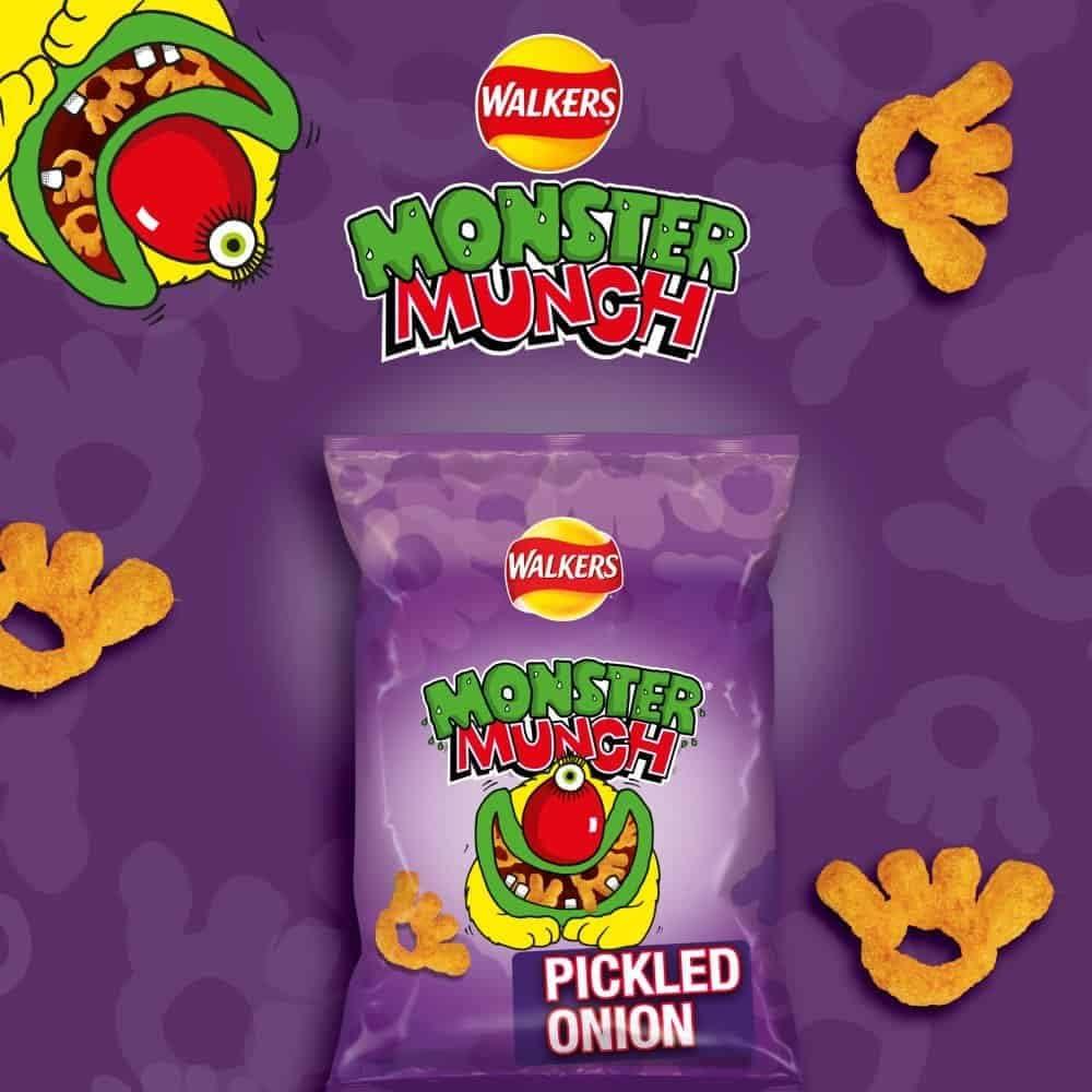 Walkers Monster Munch Pickled Onion & Roast Beef Chips Bags - Crunchy ...