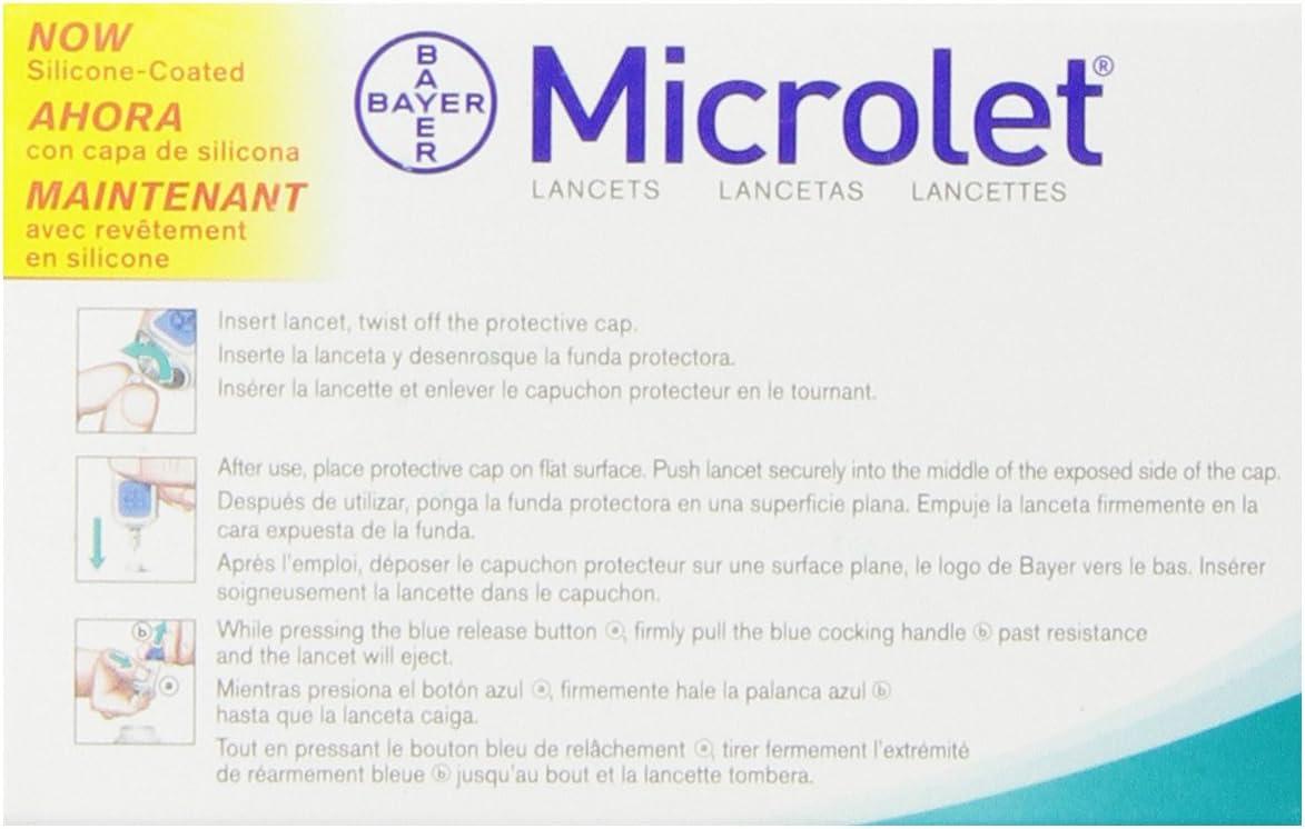 Bayer Contour Microlet Lancets 100 Count - Easy Blood Glucose Testing ...