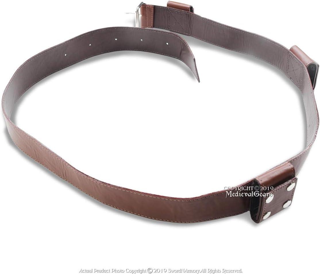 Medieval Leather Baldric Huntsman Shoulder Strap for Sword Belt - Brown ...