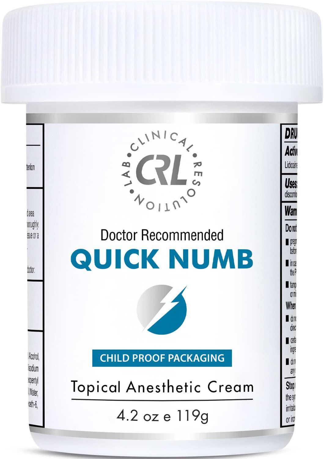 Quick Numb 5% Lidocaine Topical Numbing Cream 4.2 Oz - Maximum Strength ...