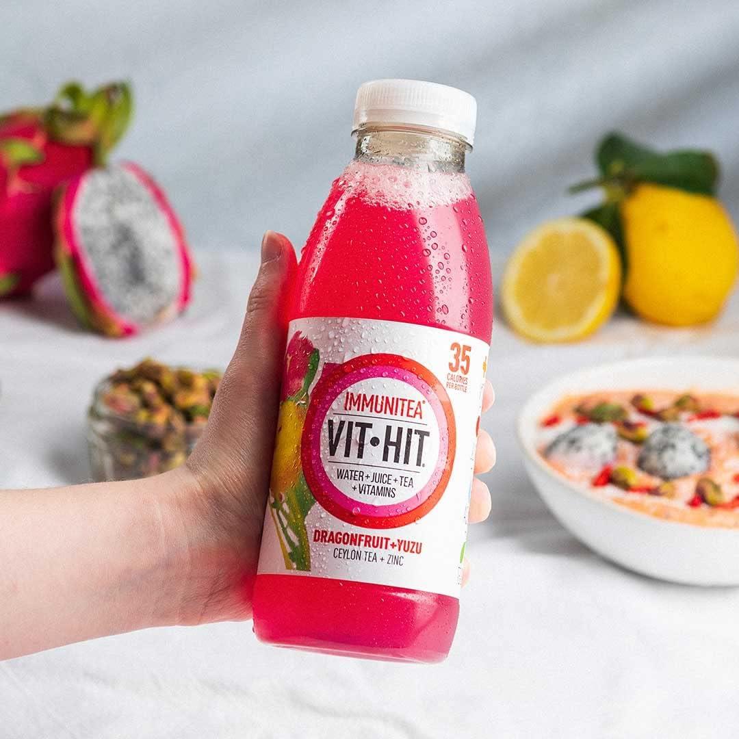 VIT HIT IMMUNITEA Dragonfruit Yuzu Ceylon Tea | 12 x 500ml Bottles ...