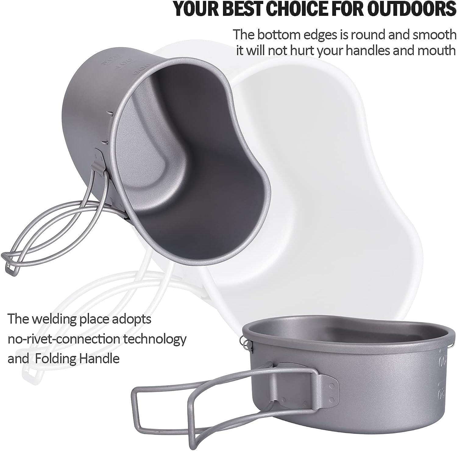 Titanium Camping Pots Set with Hanging Ring - Ultralight Portable ...