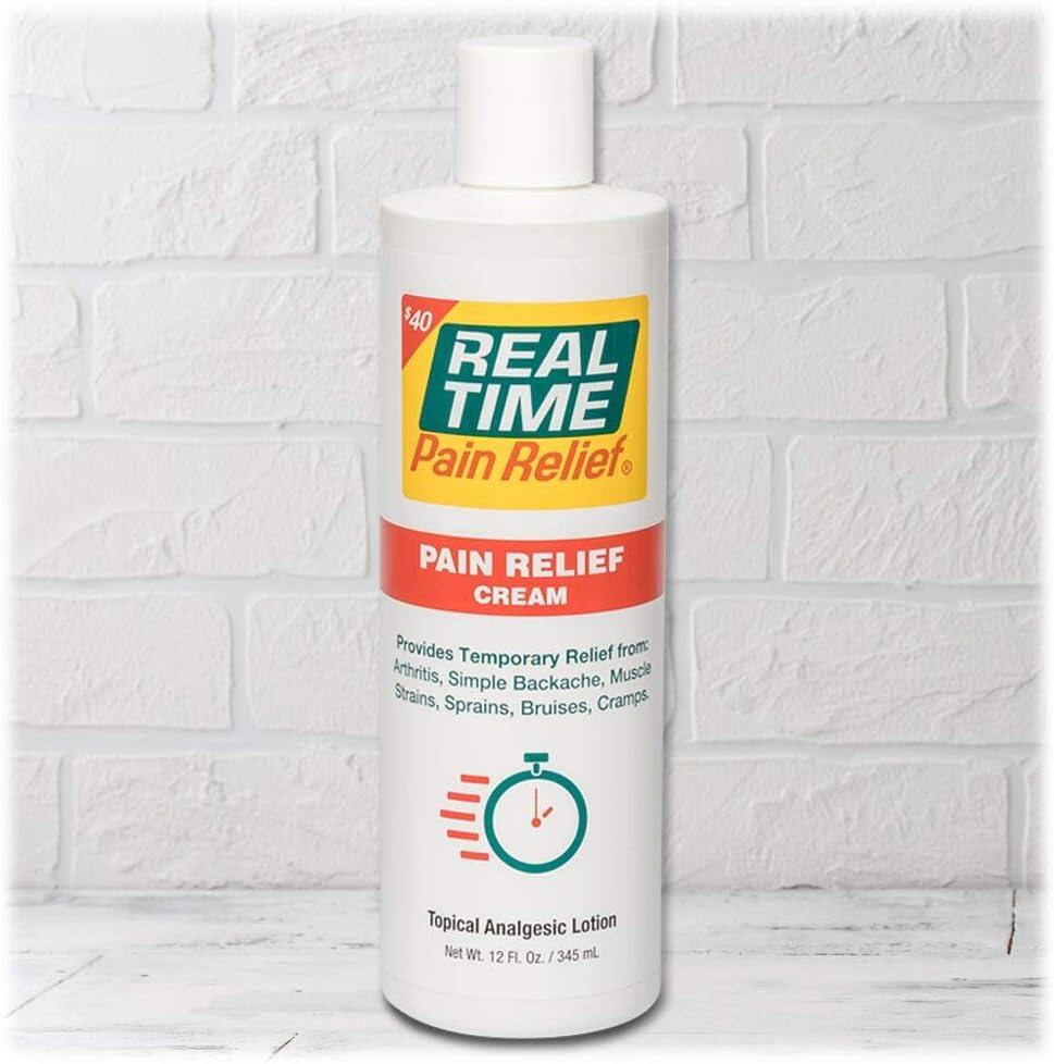Real Time Pain Relief Cream 12 oz Squeeze Cap - Fast Relief Formula ...