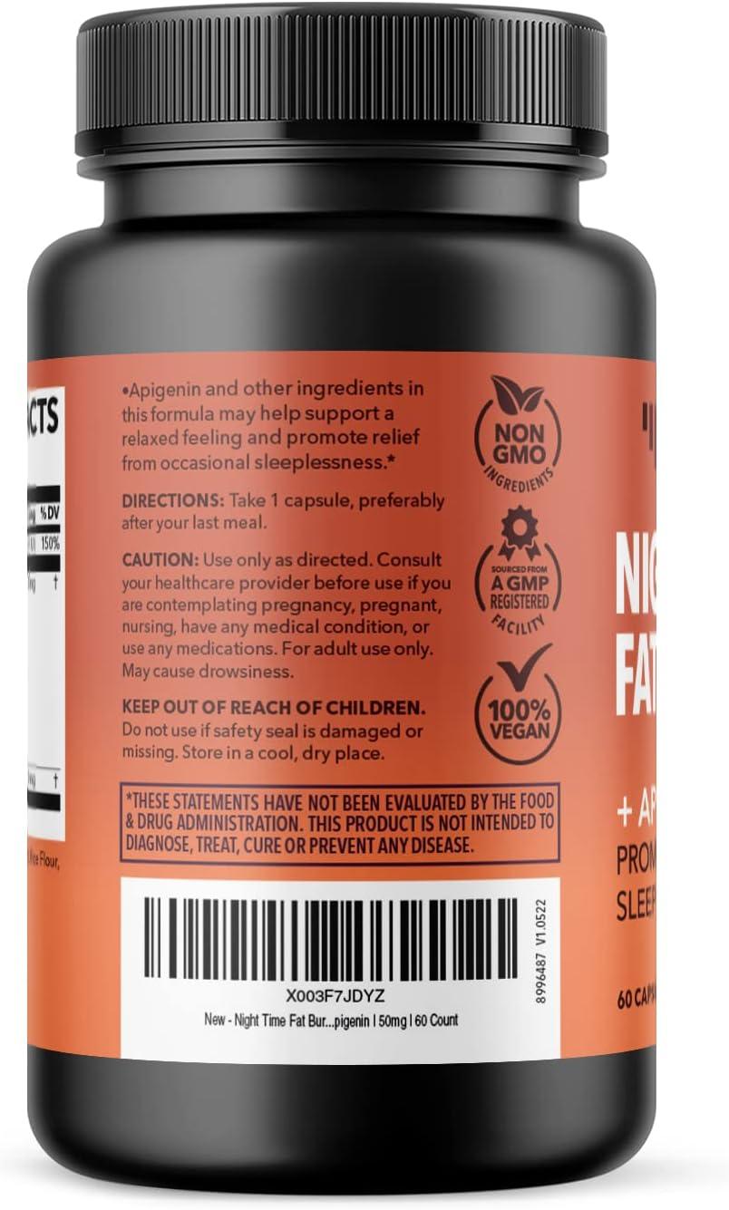 HAVASU NUTRITION Night Time Fat Burner Pills with Apigenin - 60 Count ...