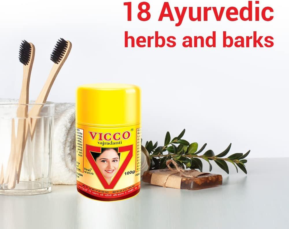 Vicco Vajradanti Powder 100g - Pack of 3 | Natural Ayurvedic Oral Care ...