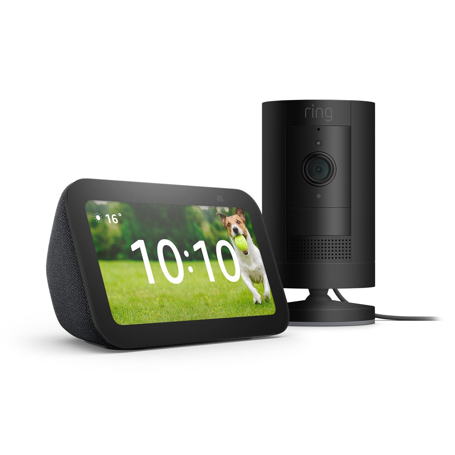 Buy Ring Stick Up Cam Plug-in & Echo Show 5 (3rd Gen.) - Smart Home ...