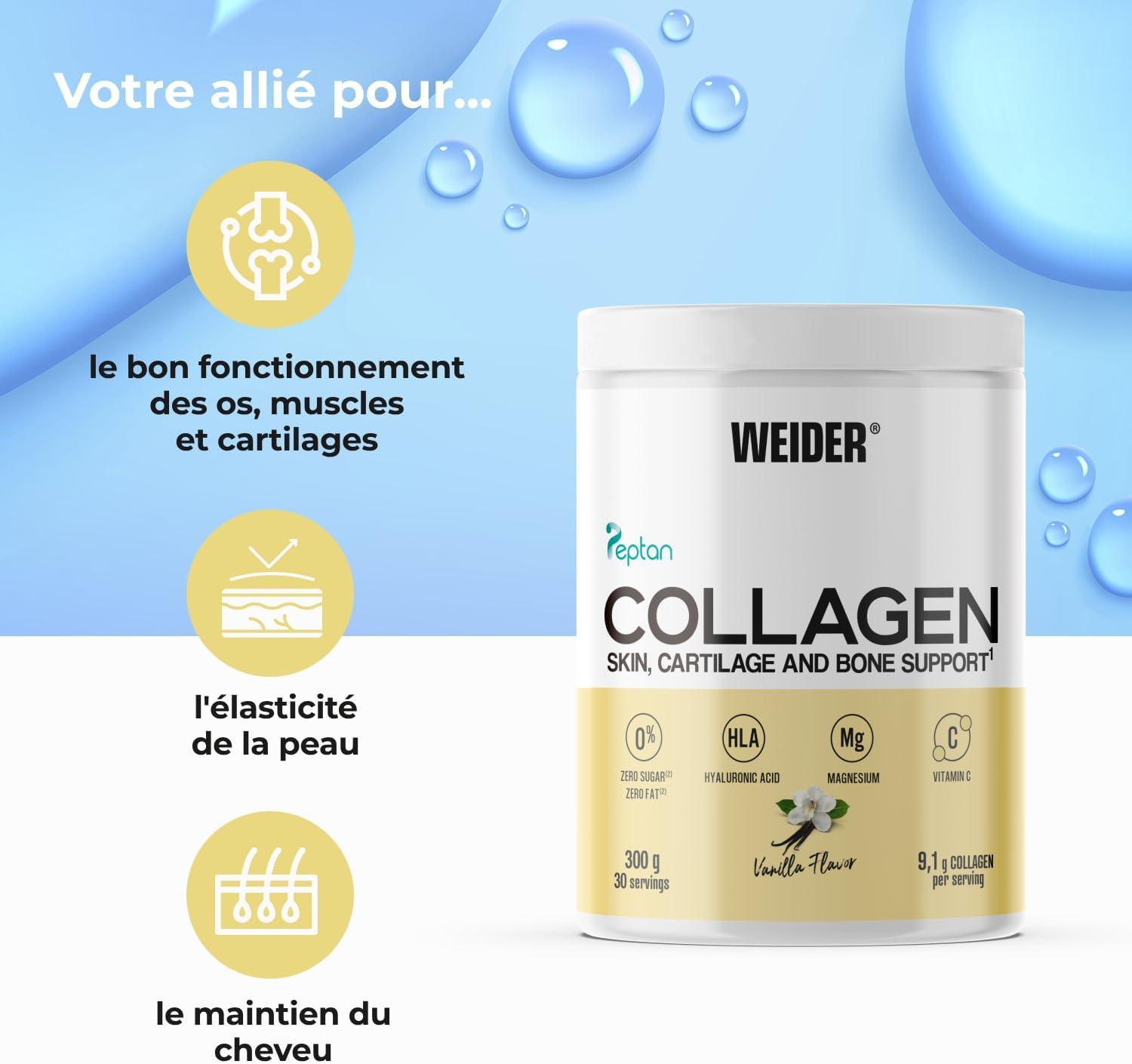 Weider Collagen (300g) Vanilla Flavor Hydrolyzed Collagen Peptides Type ...