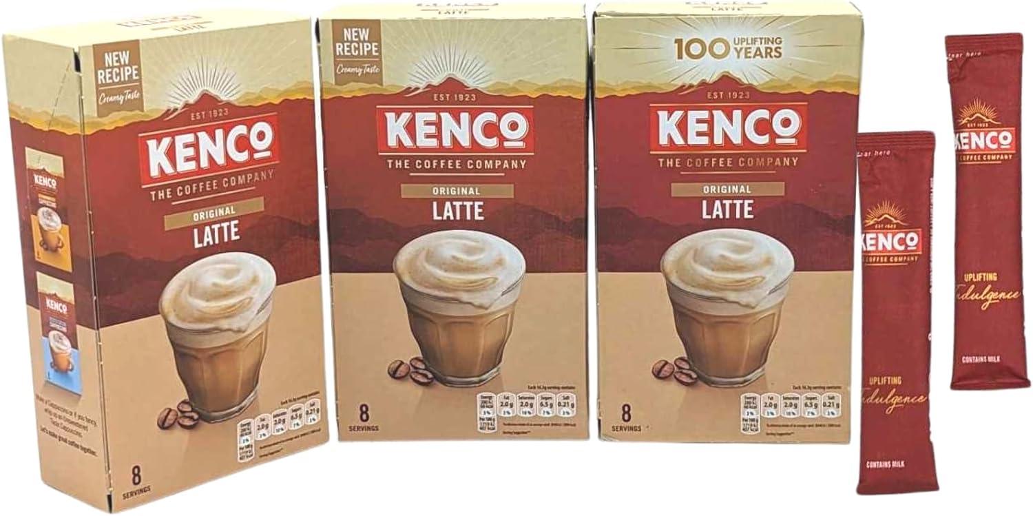 Coffee Multipack of 3x Kenco Latte Instant Coffee Sachets 16.3g 8 per ...