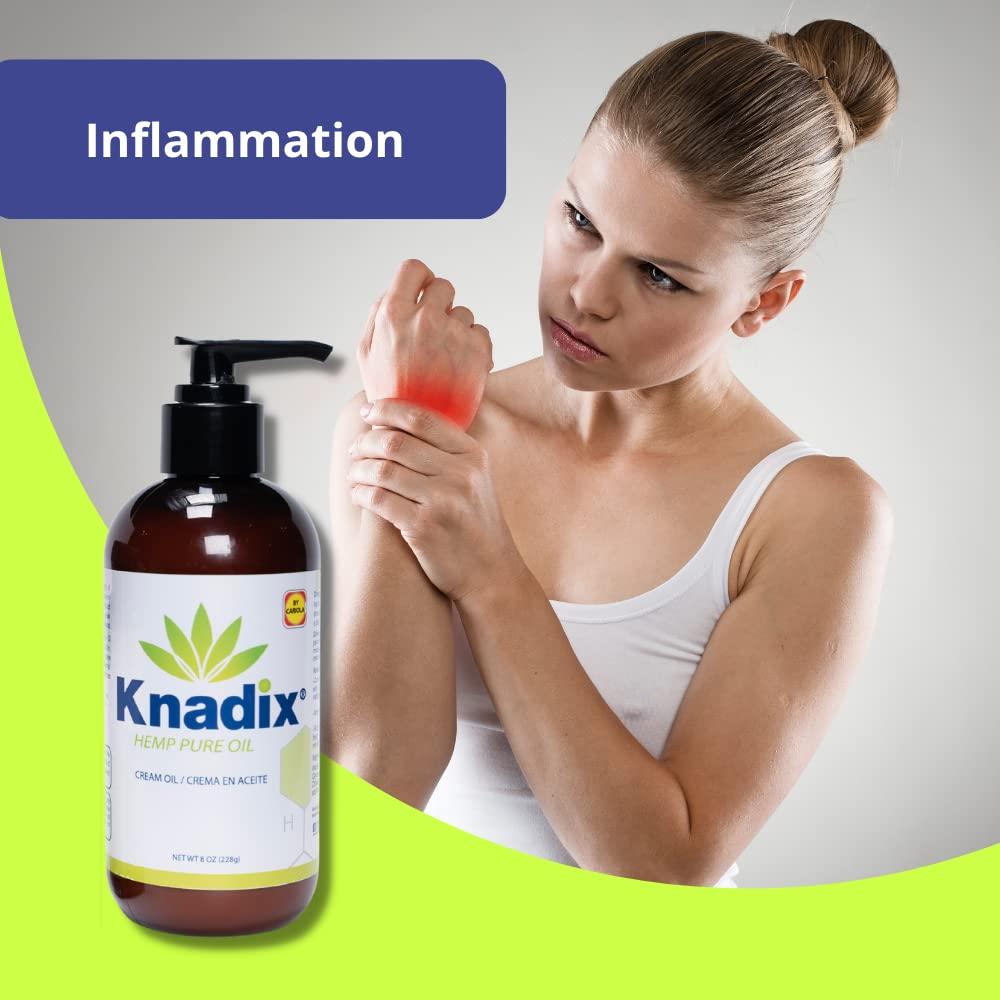Knadix Hemp Oil Cream Pack of 2 - 8oz each - Sensitive Skin Formula for ...