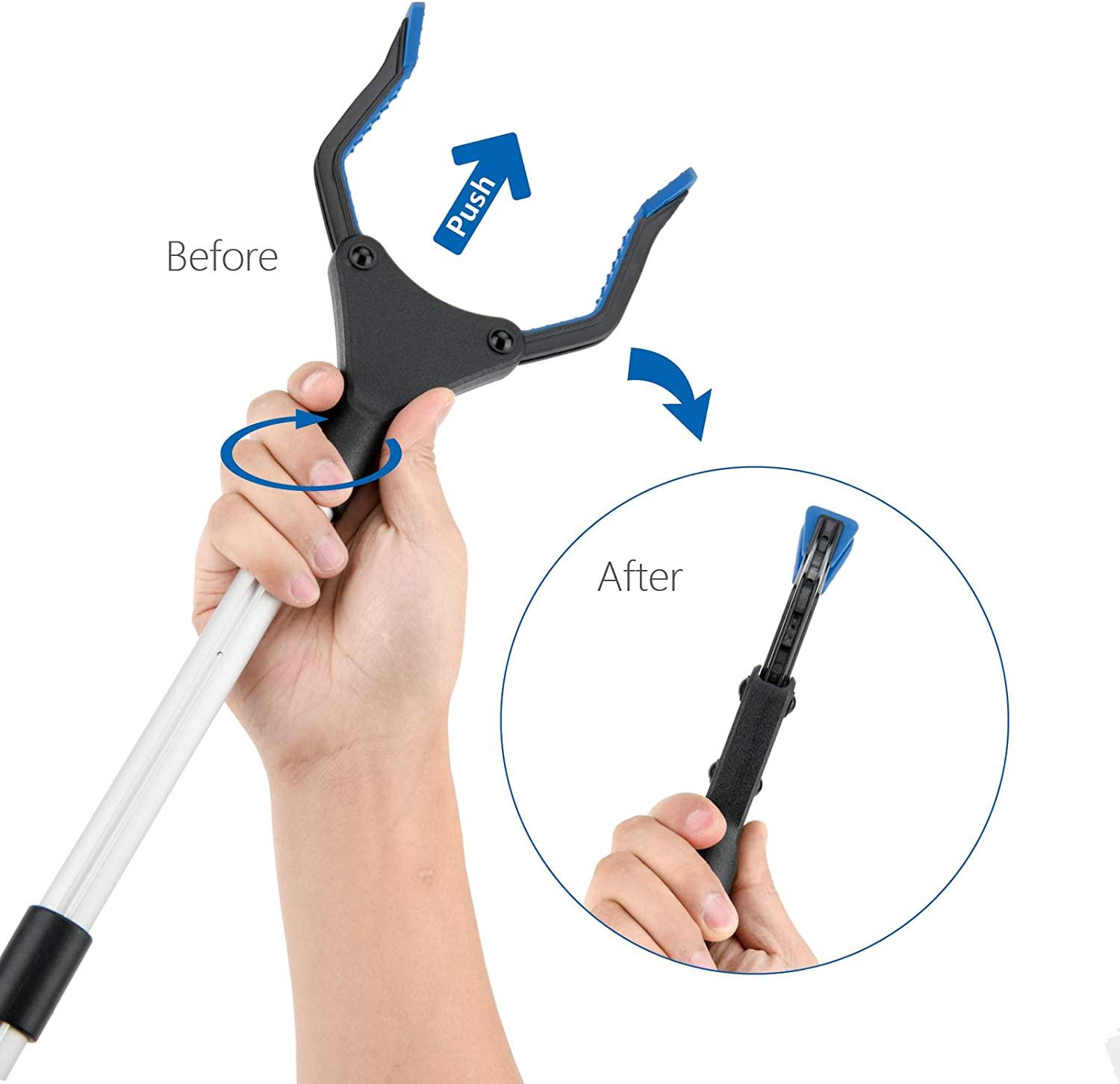 32 Foldable Reacher Grabber Tool with Rotating Jaw - Mobility Aid for ...