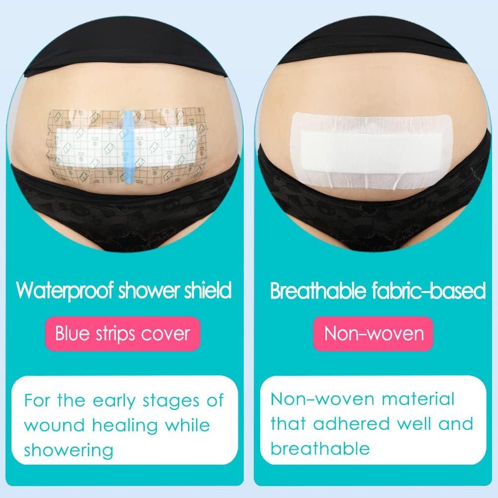 25 Pcs Waterproof C-Section Incision Shower Protector Bandage 4x10 for ...