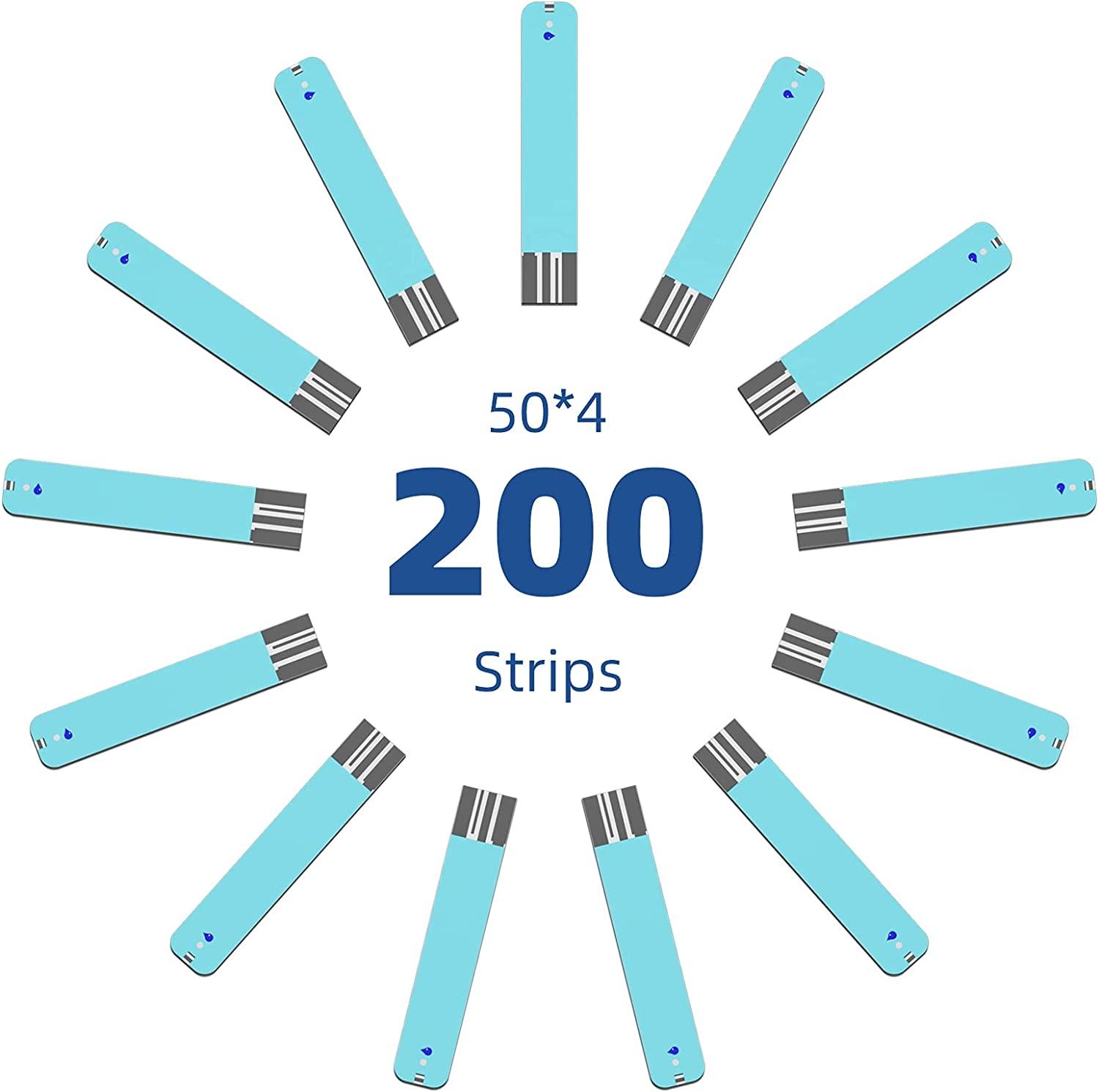Metene TD-4116 Blood Glucose Test Strips 200 Count - For Diabetes ...