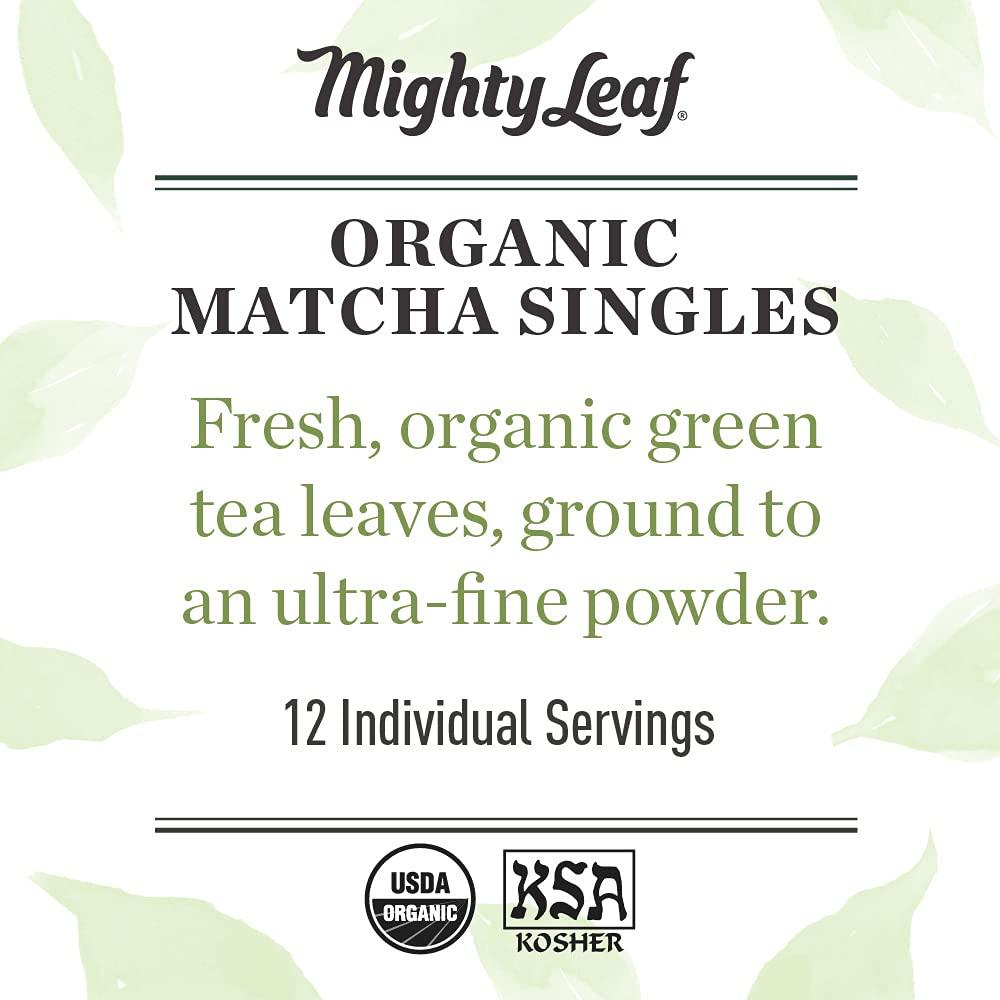 Mighty Leaf Tea Organic Matcha Green Tea Powder - 12 Single Serve ...