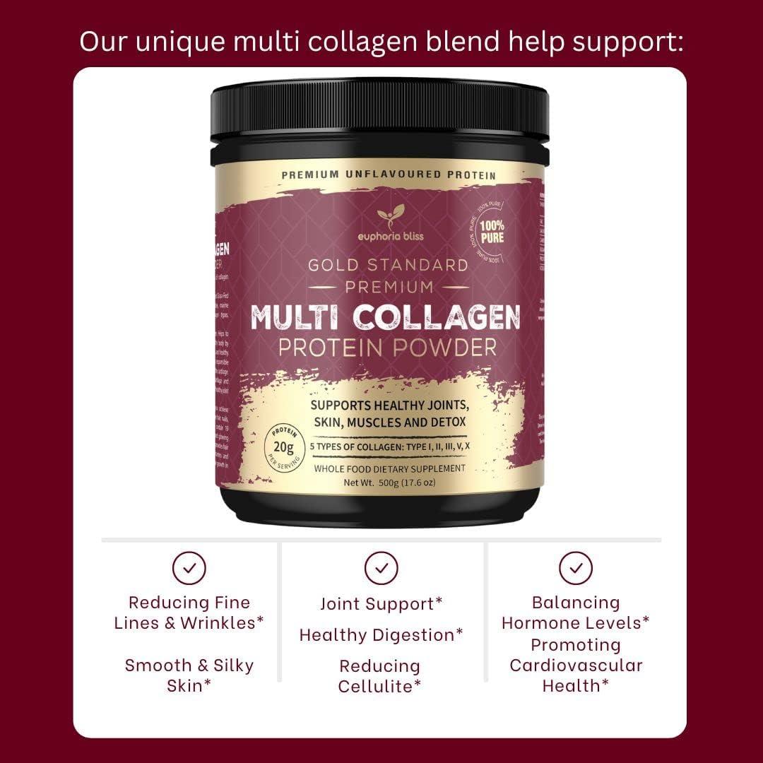 500G Multi Collagen Protein Powder | Unflavoured | Grass Fed Bovine ...