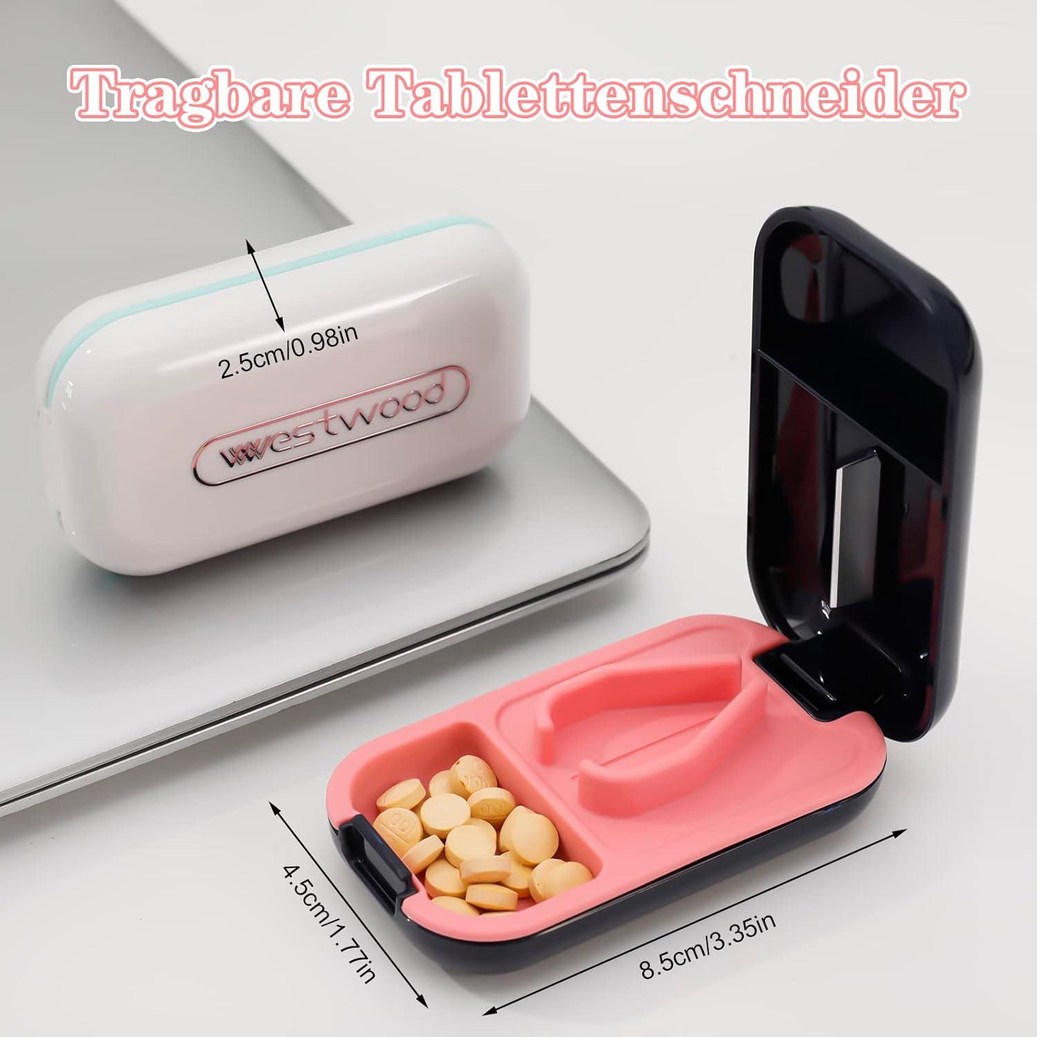 FIRDINK 2-in-1 Tablet Divider & Pill Cutter - Stainless Steel Blade ...