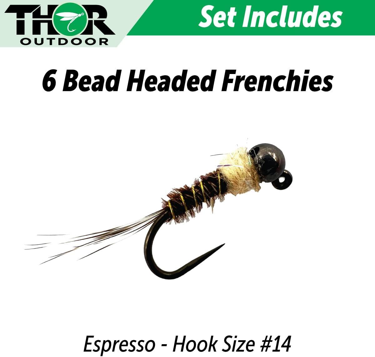 Thor Outdoor Frenchie Fly Fishing Nymph 6 Pc Set - Bead Head Euro Jig ...