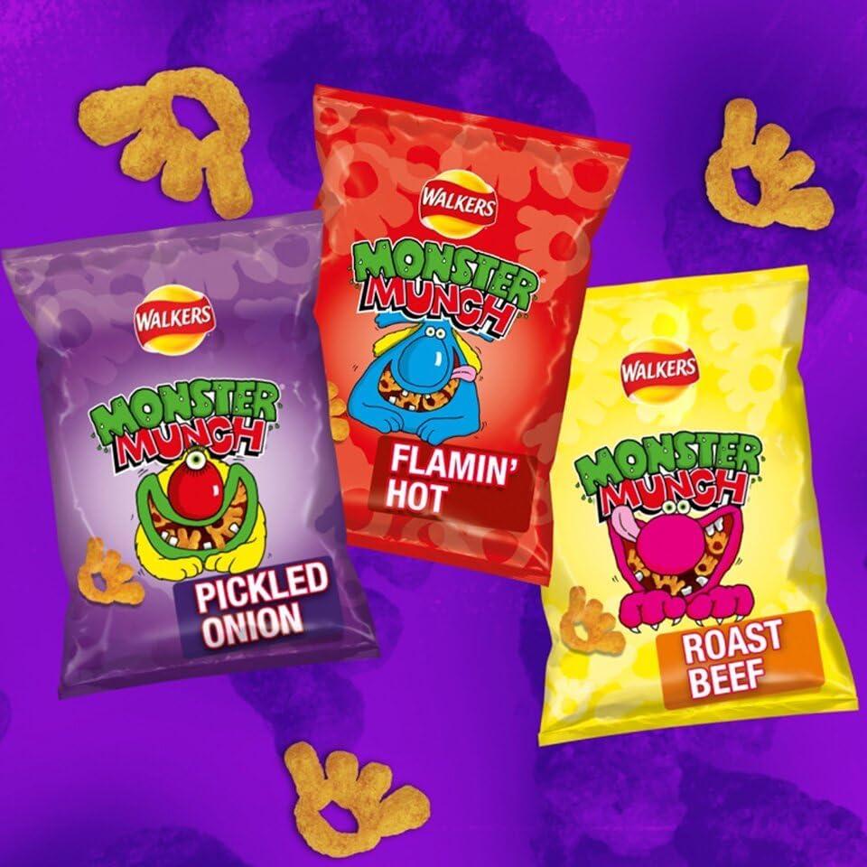 Walkers Monster Munch Multipack 48X20g Contains 3 Flavours Pickled ...