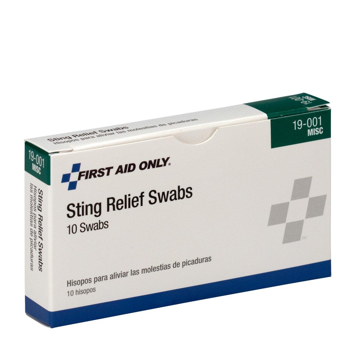 First Aid Only 19-001 Sting Relief Swab (Pack of 10) - Fast Relief for ...