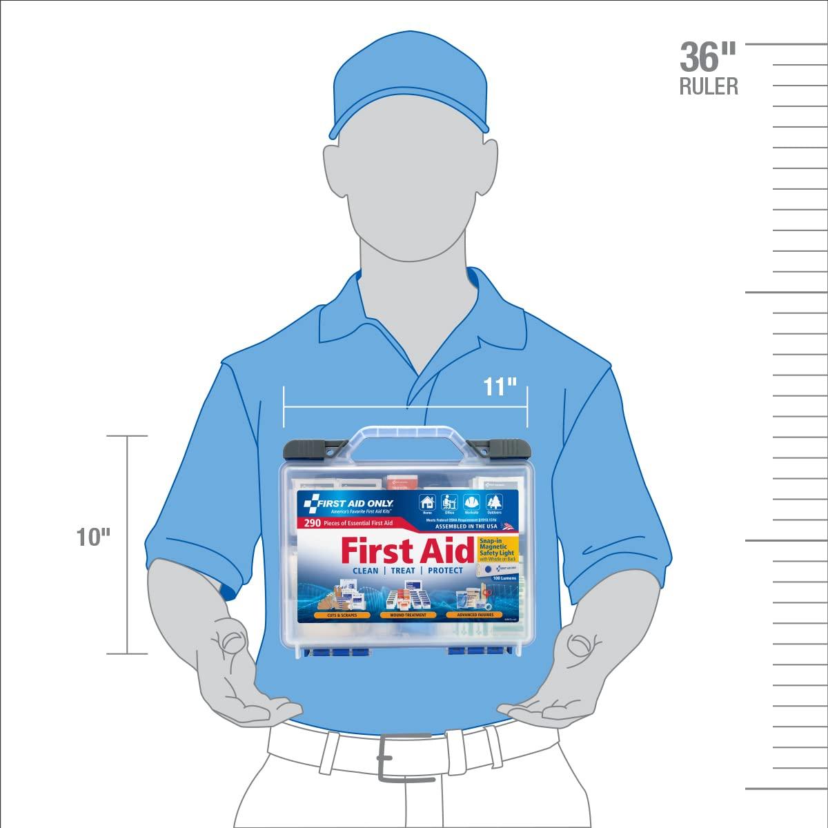 First Aid Only 290 Piece All-Purpose First Aid Kit with Magnetic Safety ...