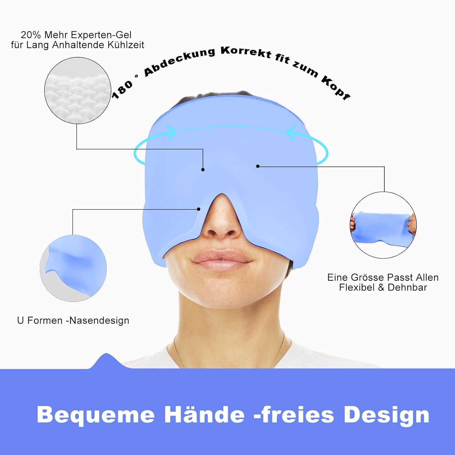 YFCVIP Migraine Hat & Cooling Cap | Headache Relief Ice Mask for Sinus ...