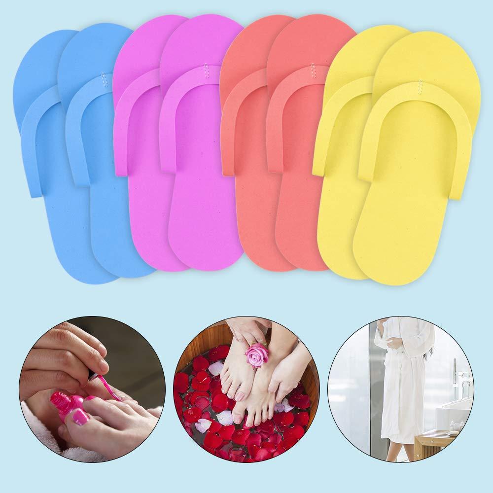 Hysagtek 12 Pairs Disposable Foam Flip Flops - Random Color ...