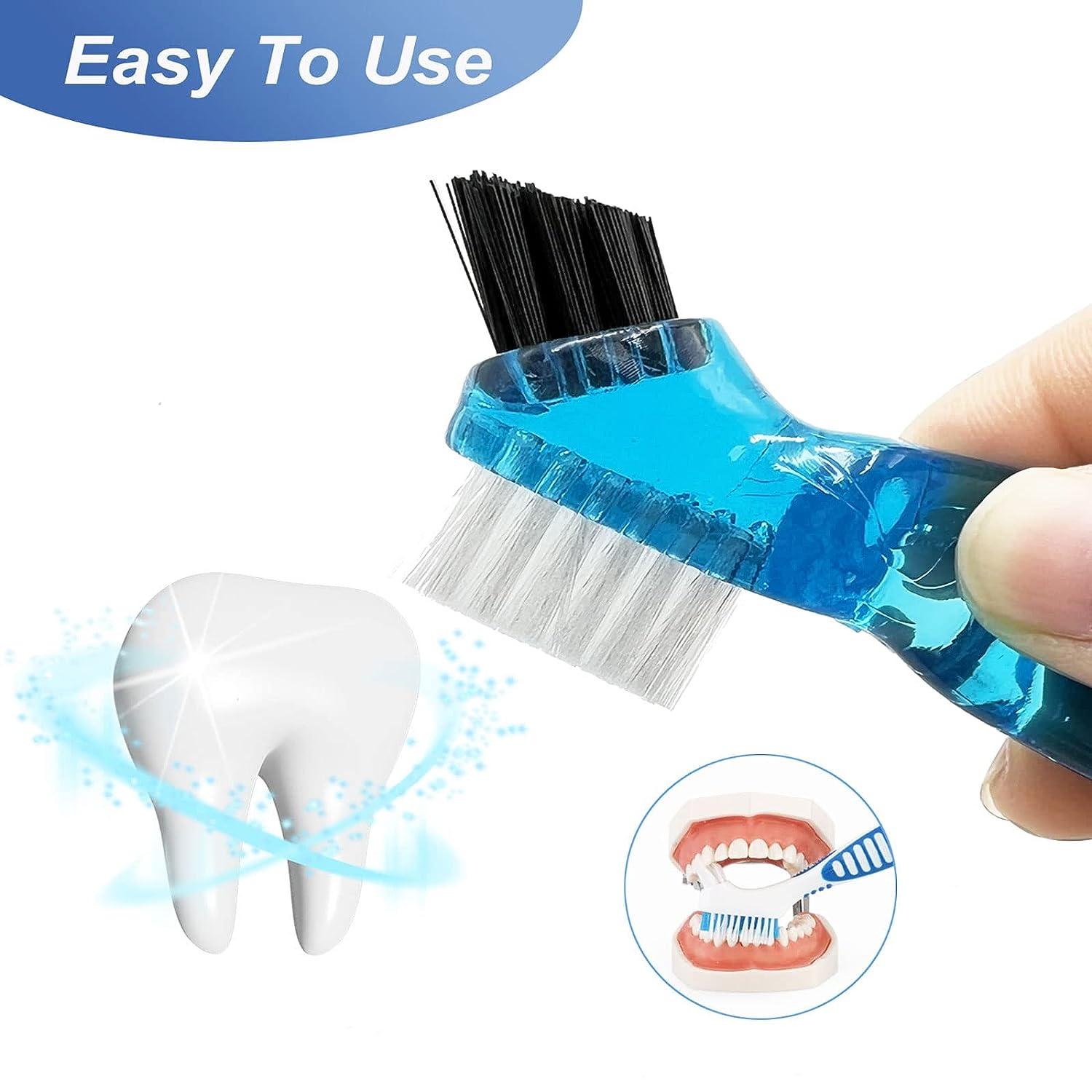 Denture Cleaning Brush Set - Mini 4 Piece Set with Multi-Layered ...