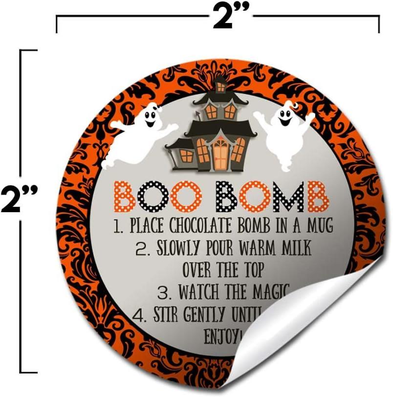Spooky Boo Bomb Halloween Ghost Hot Cocoa Bomb Sticker Labels - 40 2 ...