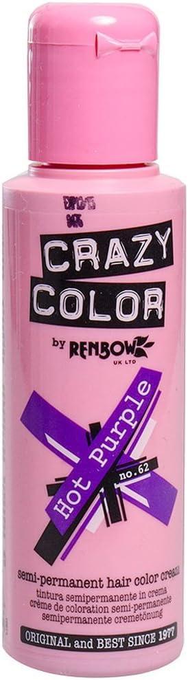 X2 Crazy Color Hot Purple Semi-Permanent Hair Dye 100ml - Pack of 1 ...