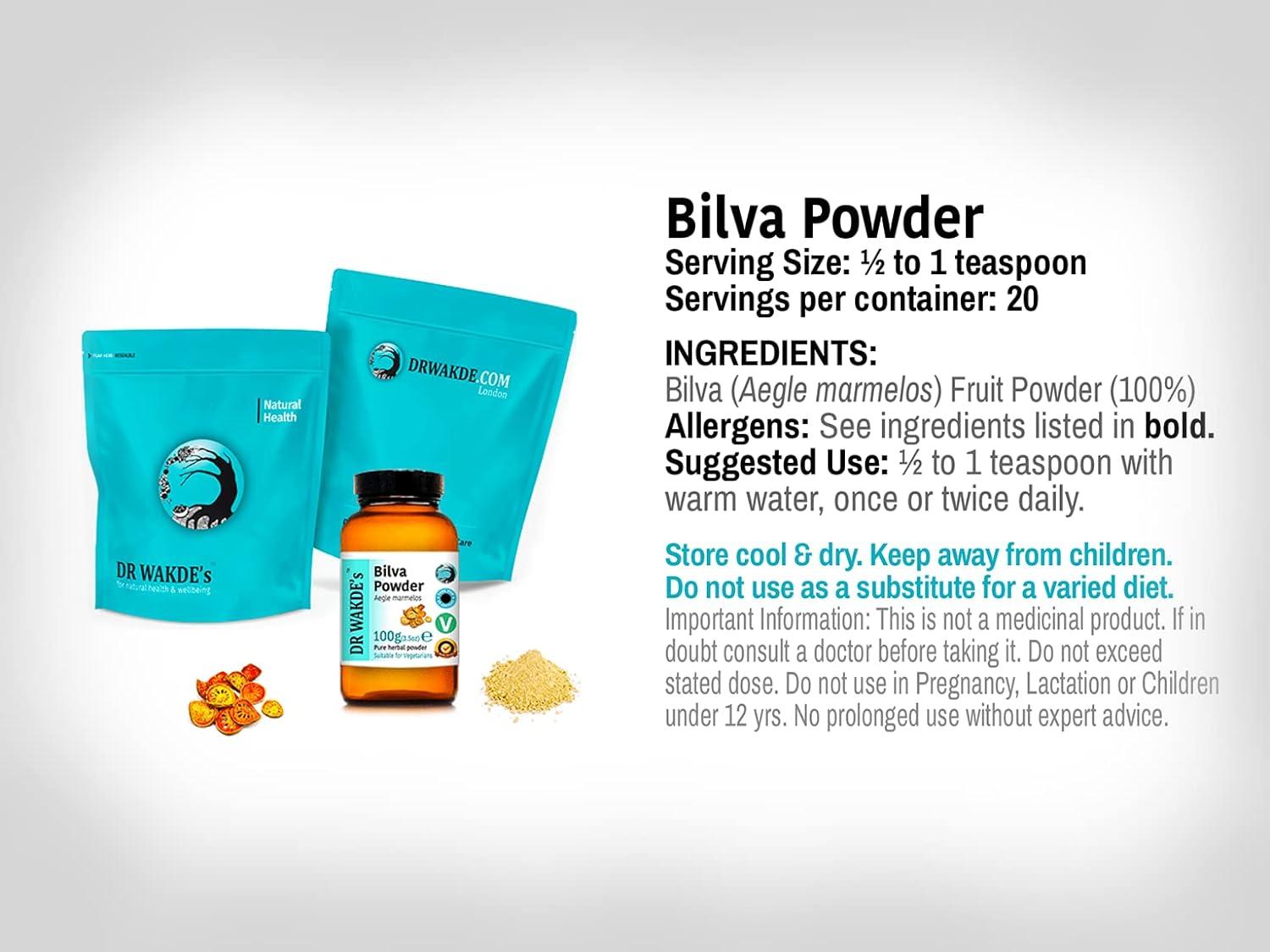 Dr. Wakde's Bilva Fruit Powder 500g - Pure Raw & Dried | Ayurvedic Herb ...