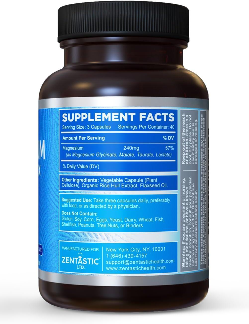 Zentastic 4-in-1 Magnesium Complex - High Absorption 360 Capsules ...